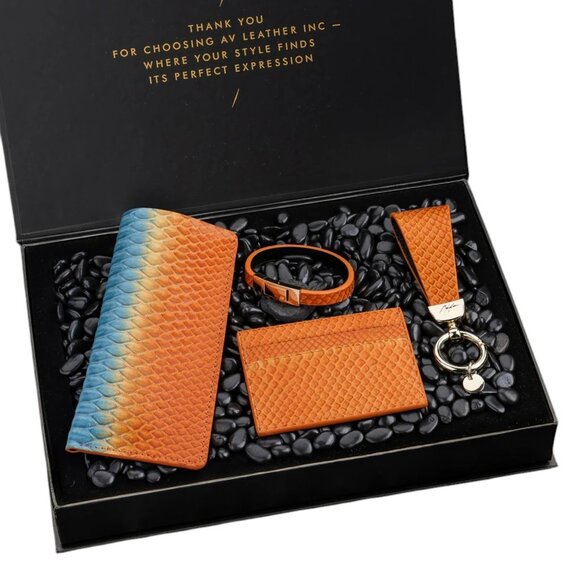 A&V Leather | Accessories | Exotic Python Skin Gift Set Slim Stylish ...
